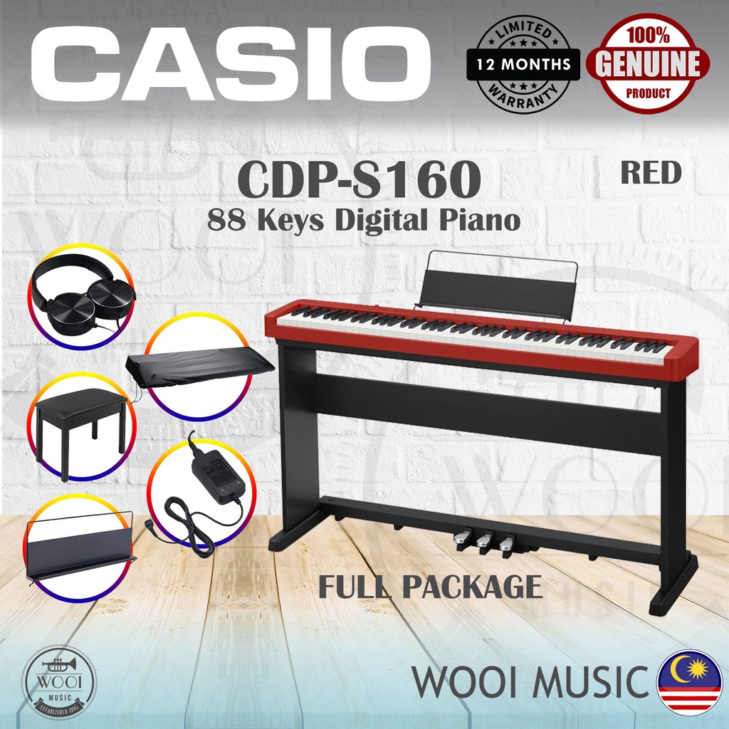 Casio CDP-S160 RD 88 Keys Digital Piano Package - Red | Shopee Malaysia