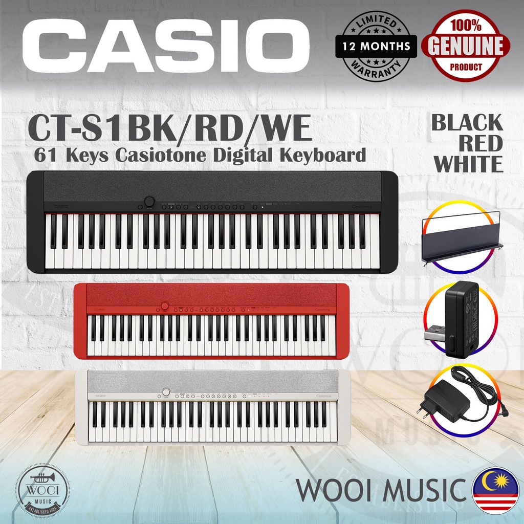 Casio CT-S1 61 Keys Casiotone Electronic Portable Keyboard CTS1 - Black ...