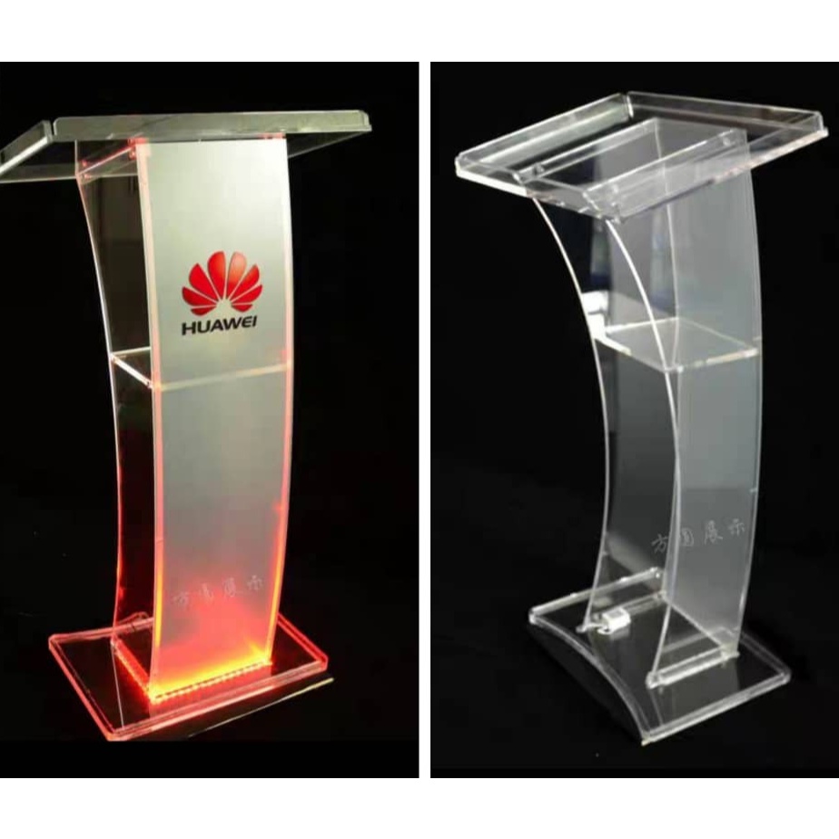 VCON Rostrum Stand podium acrylic Rostrum with LED light | Shopee Malaysia