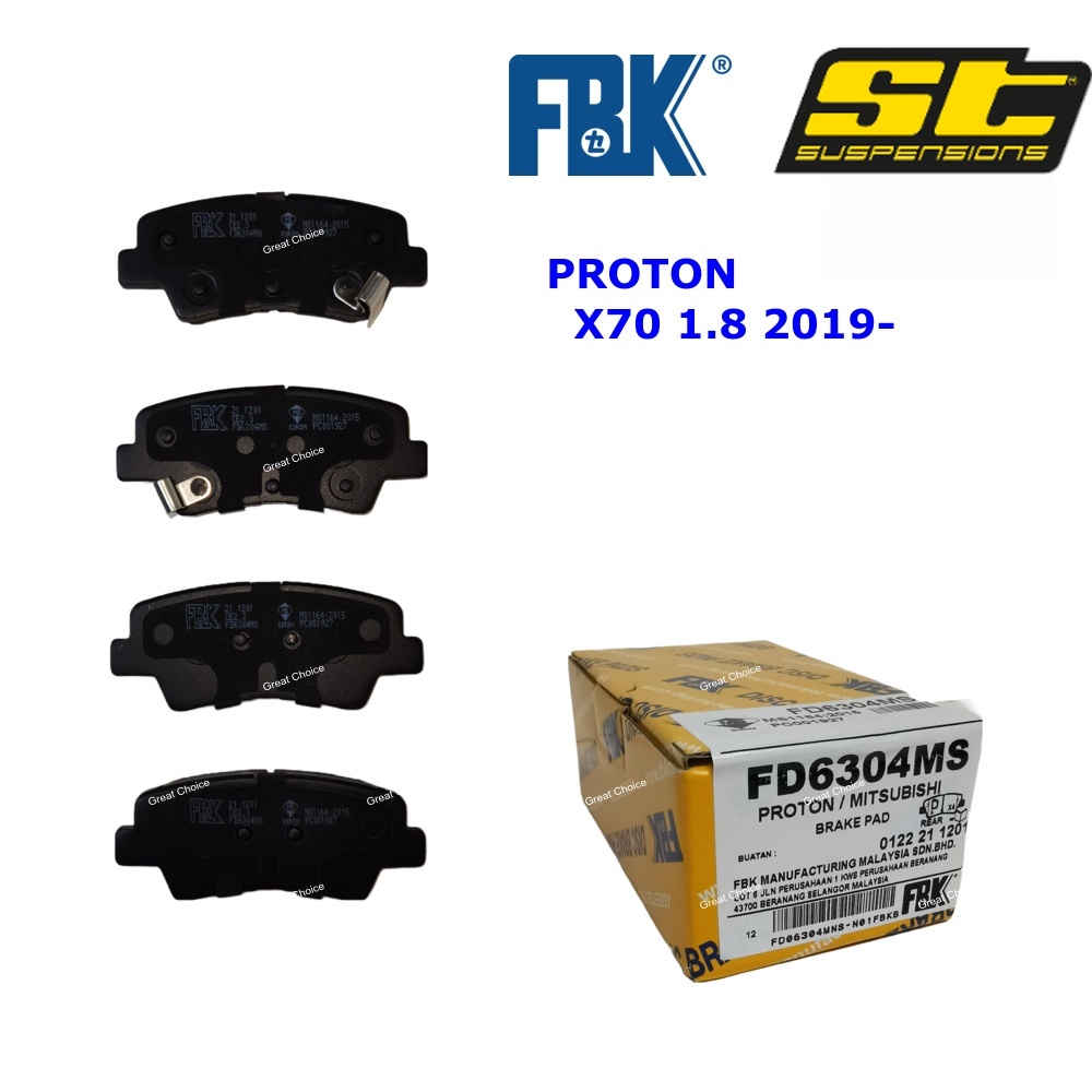 FBK PROTON X70 Rear Disc Brake Pad FD6304MS | Shopee Malaysia