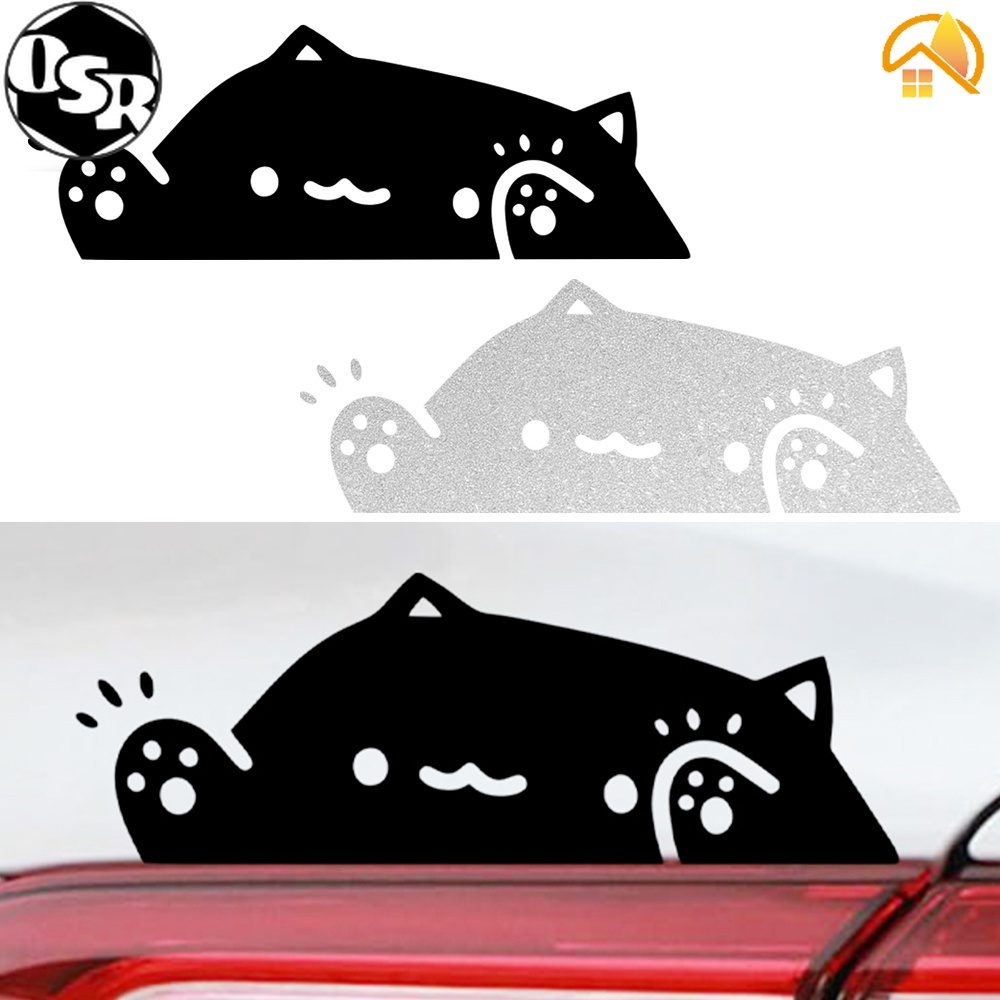 OSR Cute Knocking Window Cat Car Sticker/ Personalized Car Door Window ...