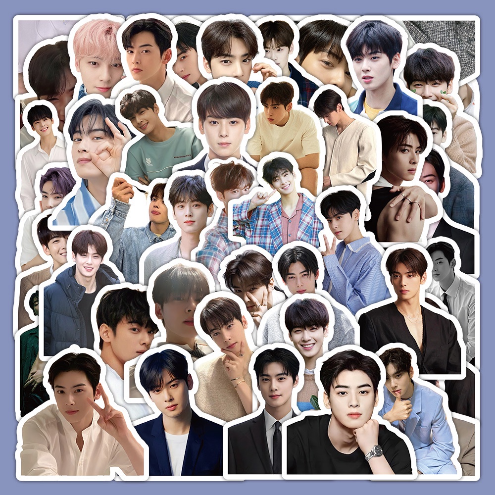 63 Pieces Korean Star Che Eunwoo Stickers High-value Male Star Face ...