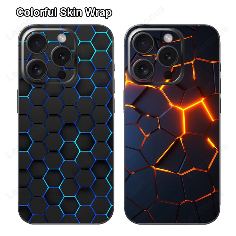 Colorful Honeycomb Decal Skin Compatible for iPhone 15 14 13 12 11 16 ...