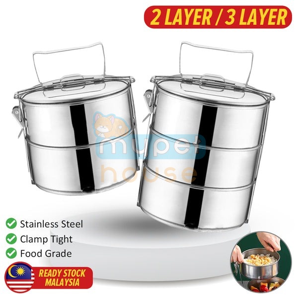 MyPetHouse [ 12CM ] 2 Layer 3 Layer Rice Box Lunch Box / Kotak Bekal ...