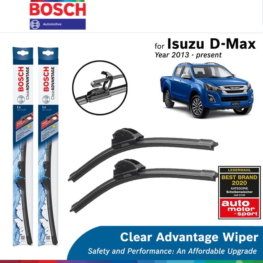Bosch Clear Advantage U Hook Wiper Set for Isuzu Dmax (2nd Gen) (BCA22"/BCA19") | Shopee Malaysia