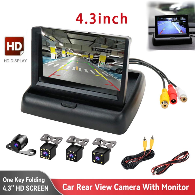 Car Rear View Camera with Monitor Folding 4.3" TFT LCD HD Screen ...