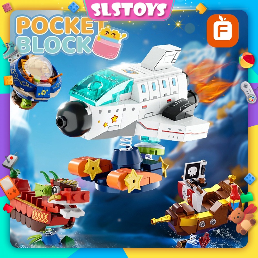 [6 IN 1] Forange Pocket Block Aerospace Rocketship Galaxy Series Mini ...