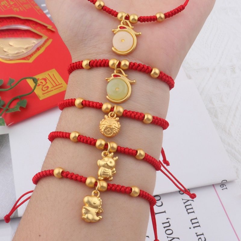 2024 New Year Bracelet Money Dragon Red Rope Bracelets Chinese Lucky ...