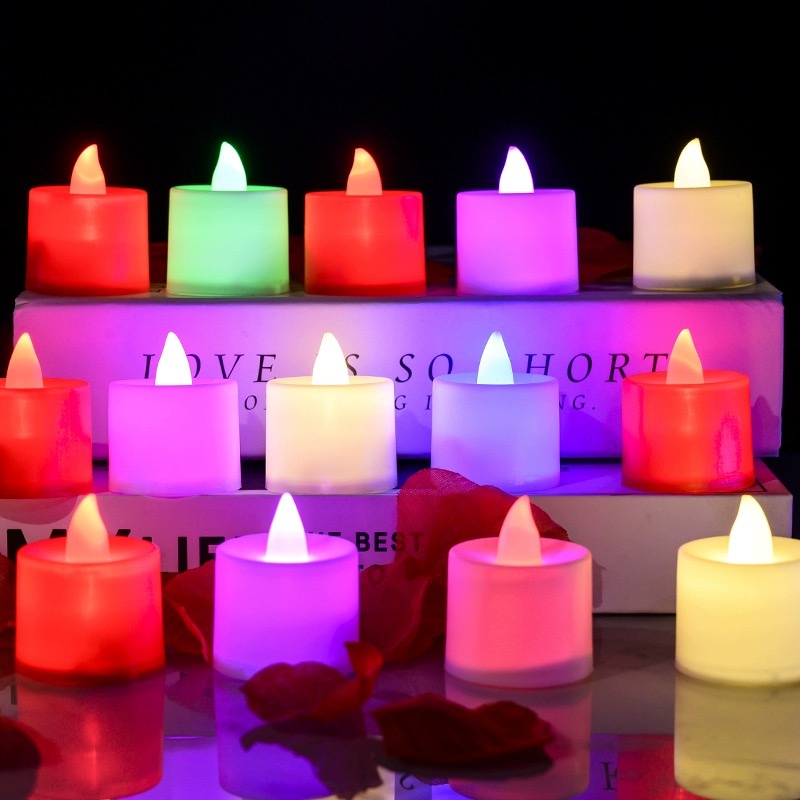 Glitter Gold Silver Red LED Candle Party Decoration Romantic Flameless ...