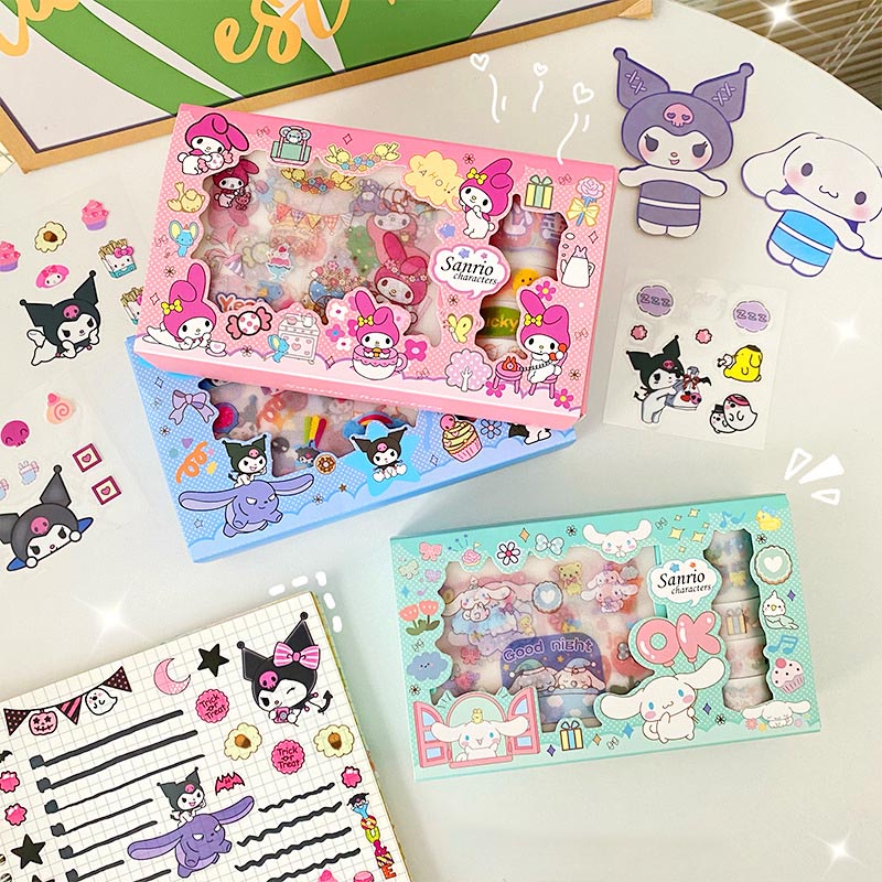 Sanrio Tape Stickers Melody Kuromi Cinnamoroll Girl Cute Creative Paper ...