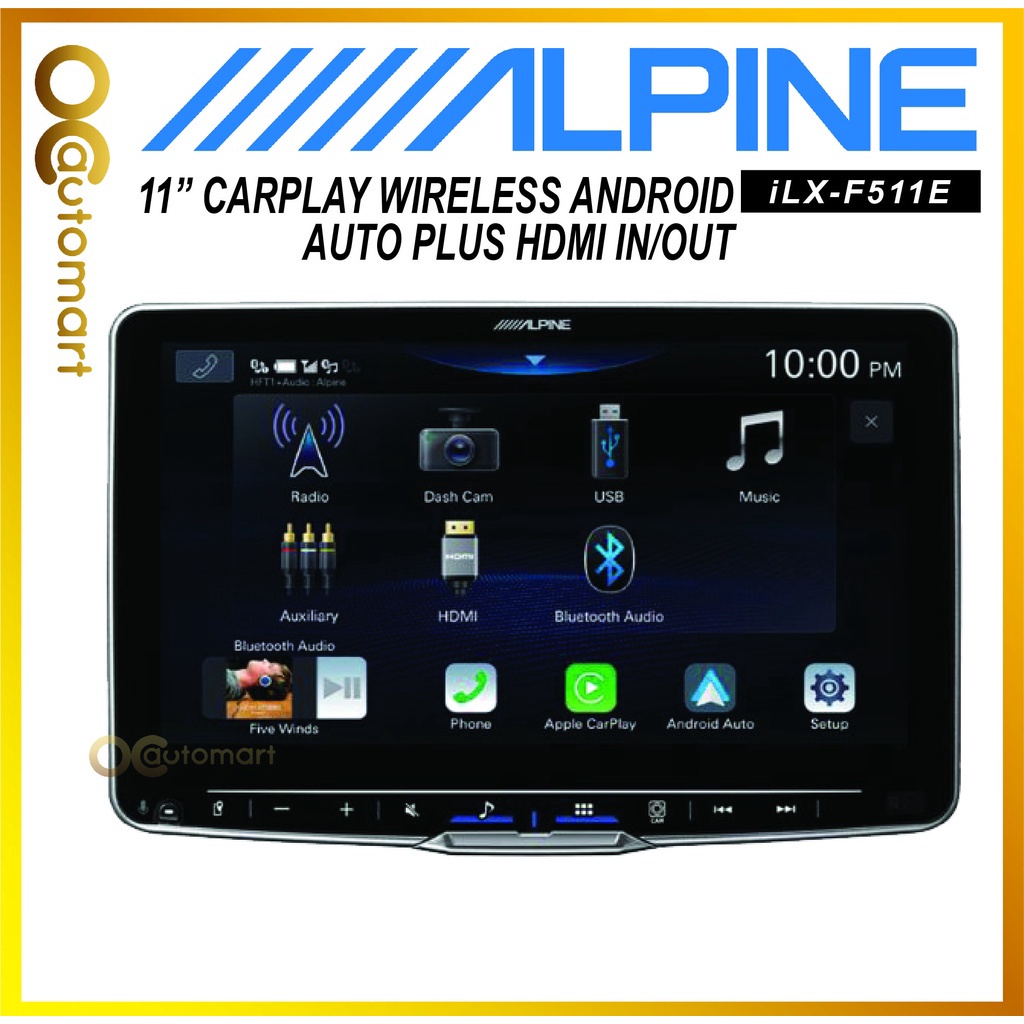 Alpine iLX-F511E - 11 INCH WITH CARPLAY WIRELESS AND ANDROID AUTO PLUS ...