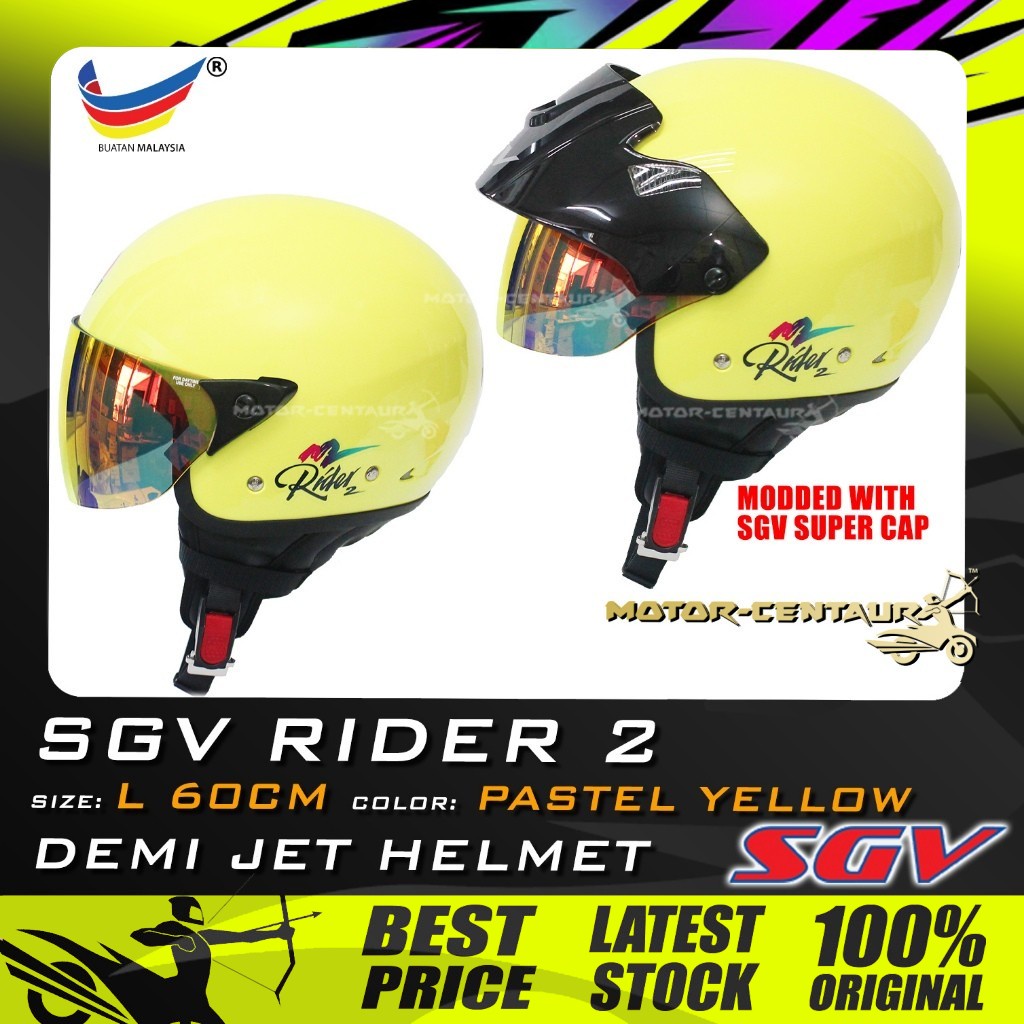 TOPI KELEDAR SGV HELMET RIDER 2 II PASTEL YELLOW SIZE: L 60CM SIRIM ...