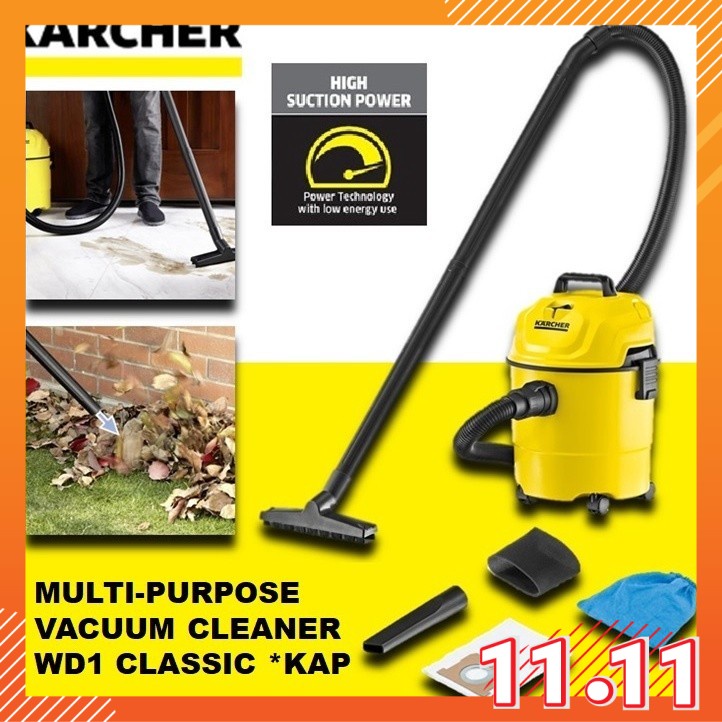 Karcher WD1 Classic KAP 15L 1200W Wet & Dry Multi-Purpose Vacuum ...