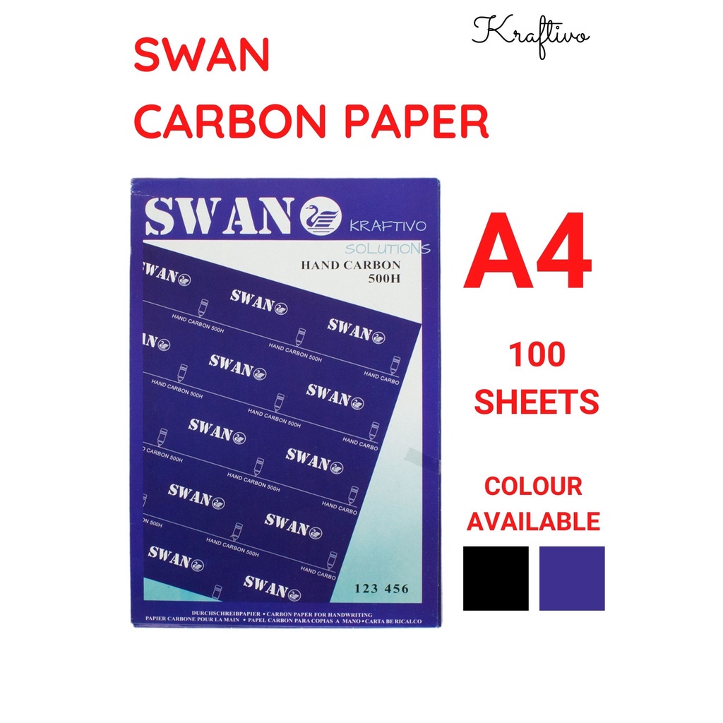[ A4 CARBON PAPER 100'S ] A4 Carbon Paper - Blue / Black / SWAN ...