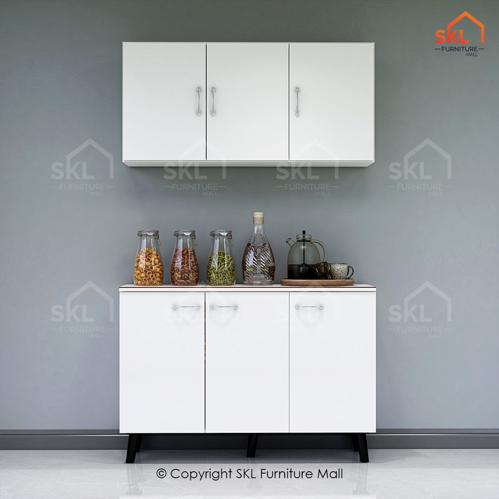 JEN 3 Doors 4FT Kitchen Cabinet + Base Unit / wall cabinet hanging /bathroom cabinet /dapur ...