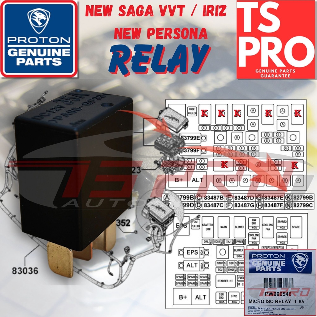 Proton New Saga VVT Iriz New Persona Genuine 35A 4Pin Micro (Black) 4 ...