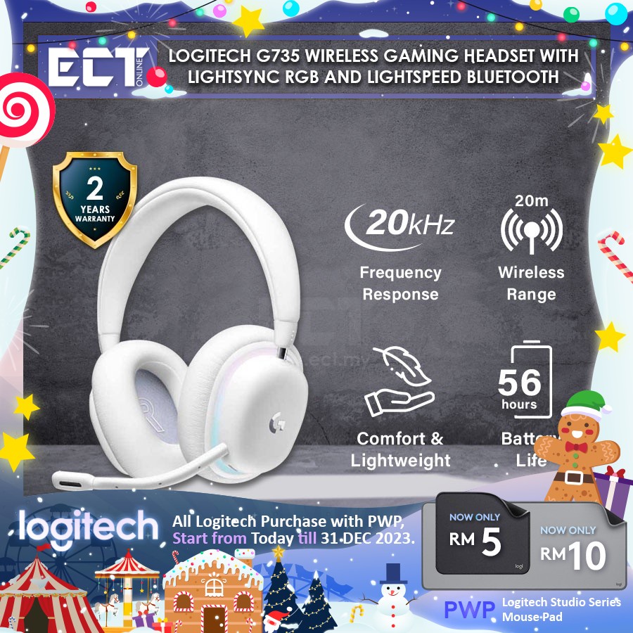 Logitech G735 Wireless Gaming Headset with Lightsync RGB and Lightspeed ...