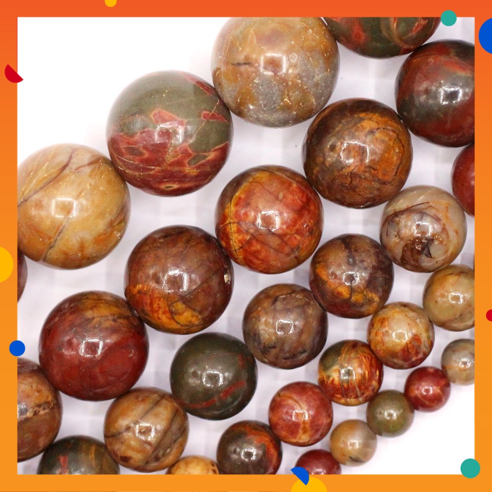 Natural Picasso Jasper Gemstone Beads Loose Crystal Stone Bead 4mm-12mm ...