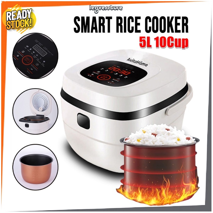 Multifunction Rice Cooker 5L | Electric Digital Touch Screen Non-stick ...