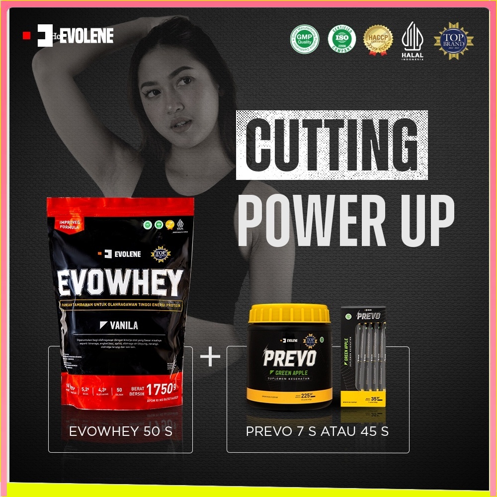 Bundling Cutting Power Up (EVOWHEY 50 SERVING+PREVO 1 Bottle Contains ...