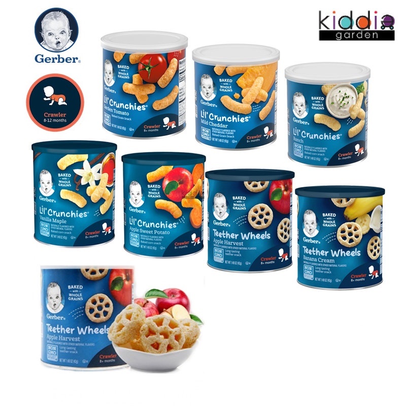 Gerber Lil’ Crunchies® Baked Corn Snack and Teether Wheels Assorted ...
