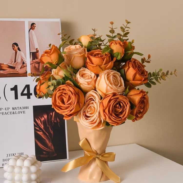 3 Heads Ambiance Rose Artificial Flower Wedding Home Decor | Bunga ...