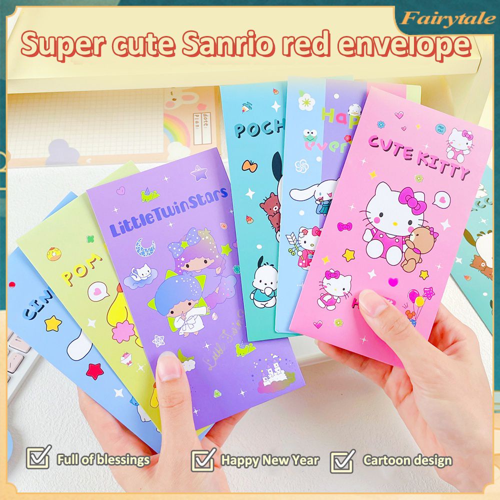 4pcs/1set Cute Sanrio Red Envelope My Melody Cinnamoroll Kuromi Hongbao ...