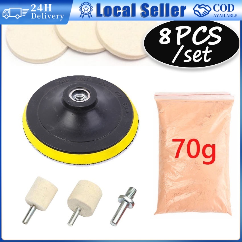 8Pcs Cerium Oxide Glass Polishing Powder Kit watermark remover/ glass ...