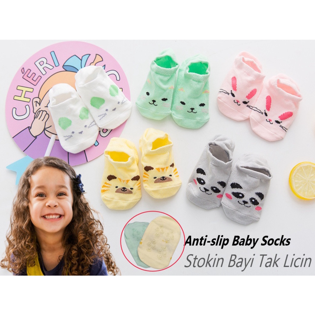 Baby Non-Slip Socks Kids Sarung Kaki Bayi Tak Licin Stokin Budak Pendek ...