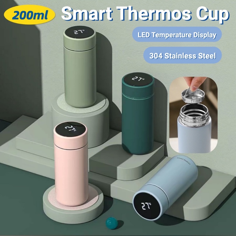 200ML Smart Thermos Water Bottle Intelligent Temperature Display ...