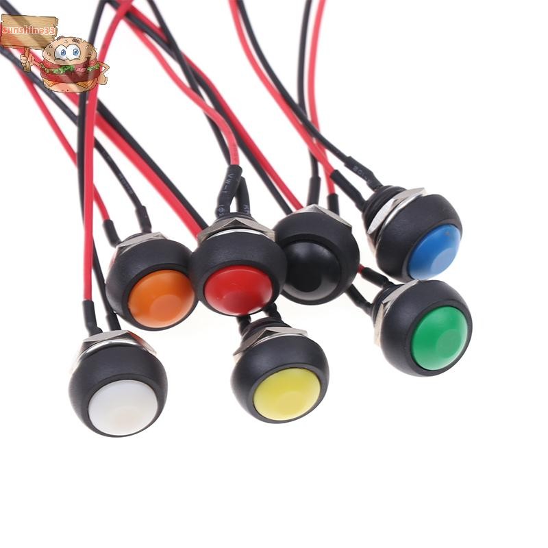 sun 12mm Momentary Push Button Switch Mini Round Switch Waterproof 1A ...