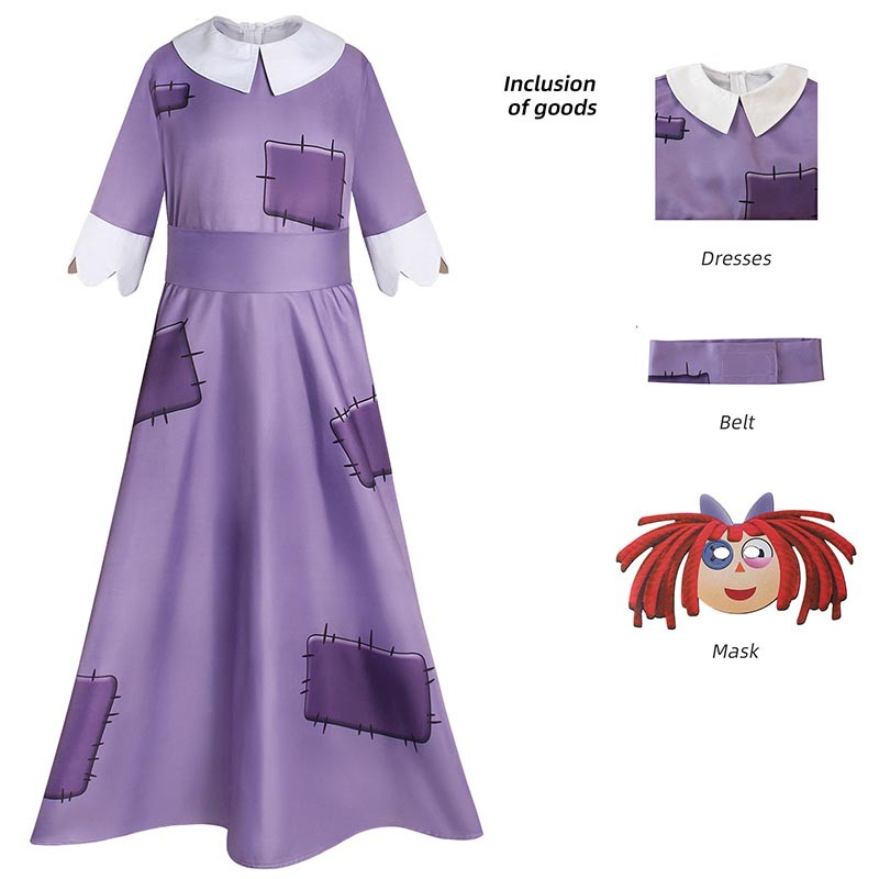Amime The Amazing Digital Circus Ragatha Cosplay Costume Dress with ...