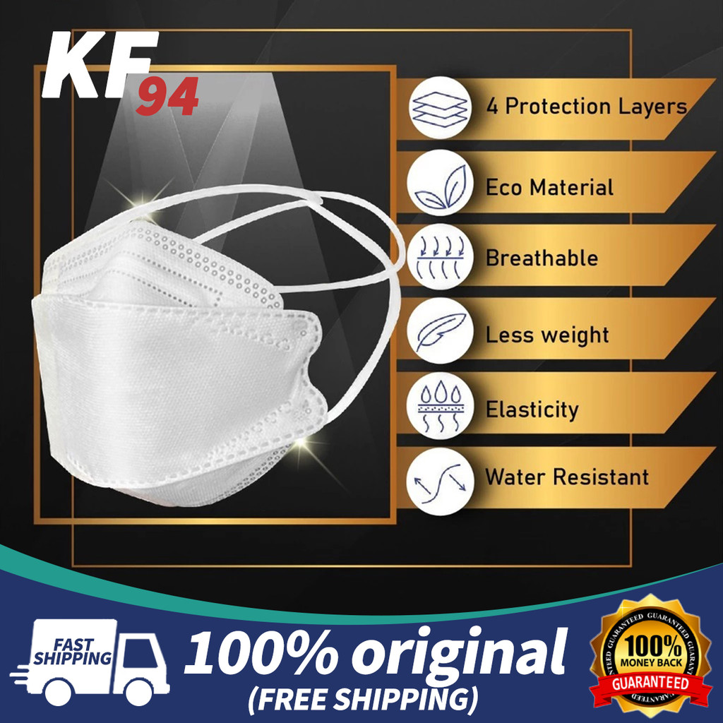 KF94 MASK 50pcs HEADLOOP MASK HIJAB MASK KF94 4 LAYERS PROTECTION FACE ...