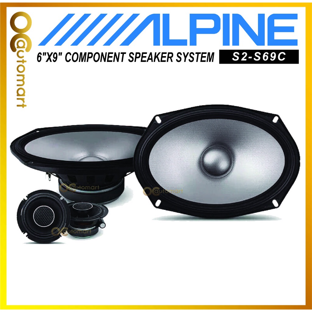 Alpine S-S69C 6x9" Inch 2-Way Component Speakers Bass Car Toyota ...