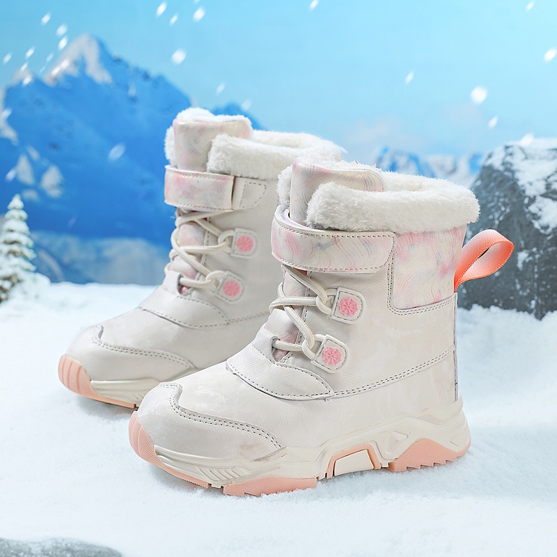 Children Winter Snow Boots Cotton Shoes High-Top Snow Boots Children ...