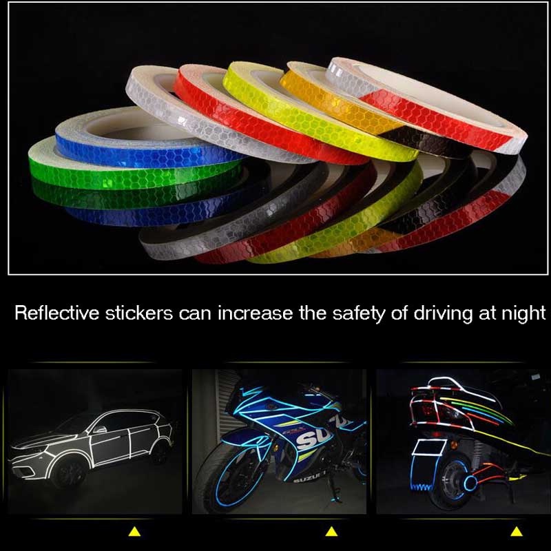 ALLYN 1Roll 8 Meter Reflective Tape, Reflective Sticker Lining Car ...