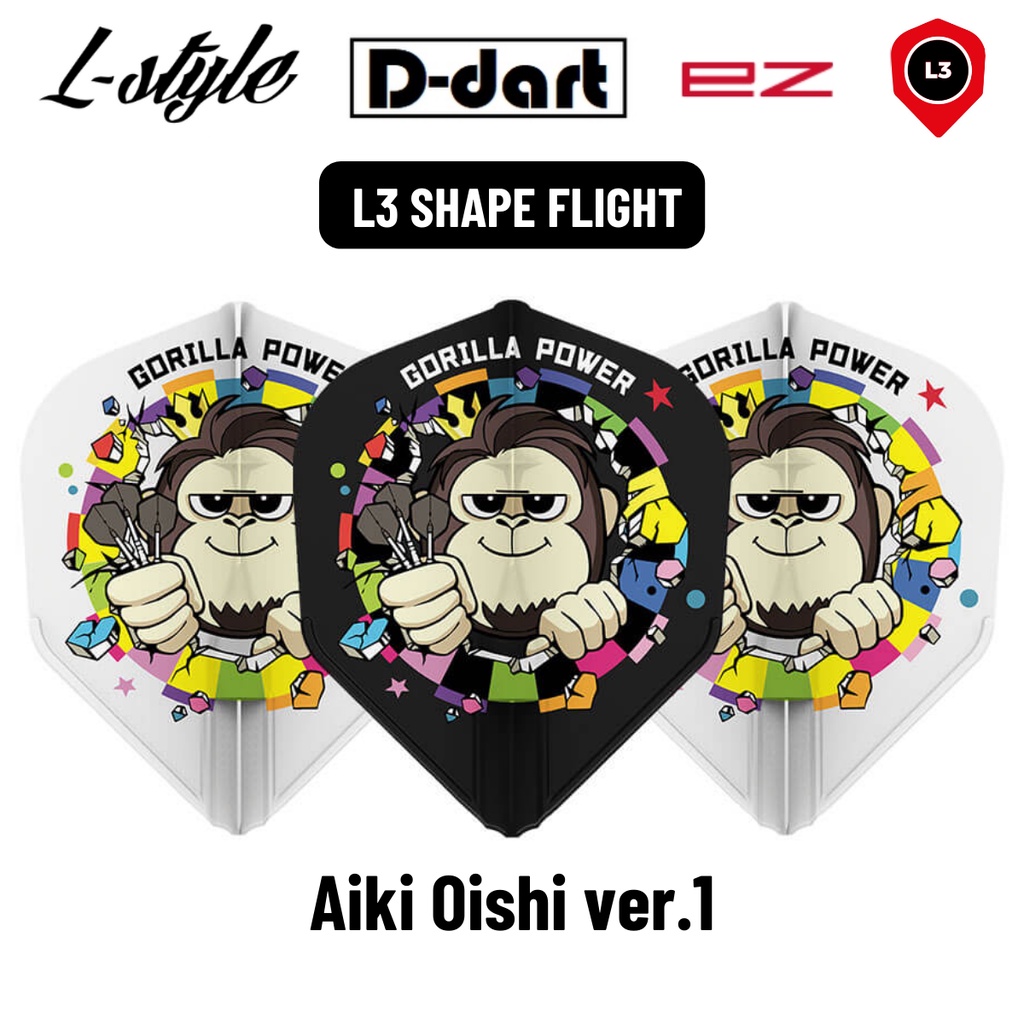 L STYLE DARTS FLIGHT -Aiki Oishi ver.1 EZ L3 SHAPE INTEGRATED CHAMPAGNE ...