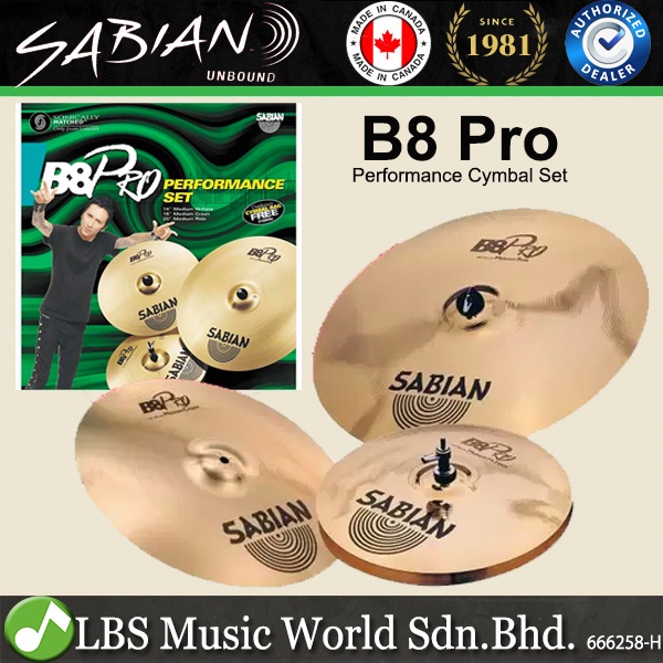 [Clearance] Sabian B8 Pro Performance Set Cymbals with 14" Hihat, 16 ...