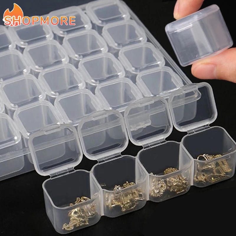 10/5Pcs DIY Beads Storage Box Portable Clear Cube Jewelry Container ...