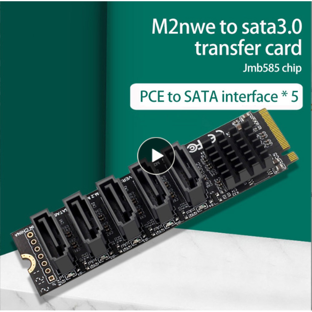 NVME To SATA Expansion Card M.2 To SATA Adapter M2 Connector Internal SSD SATA 3 Port Multiplier ...