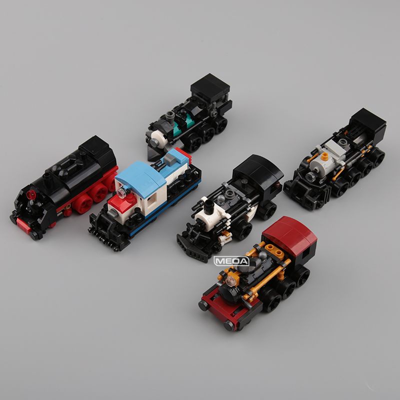 Compatible with Lego Building Blocks Mini Steam Locomotive Boy Toys ...