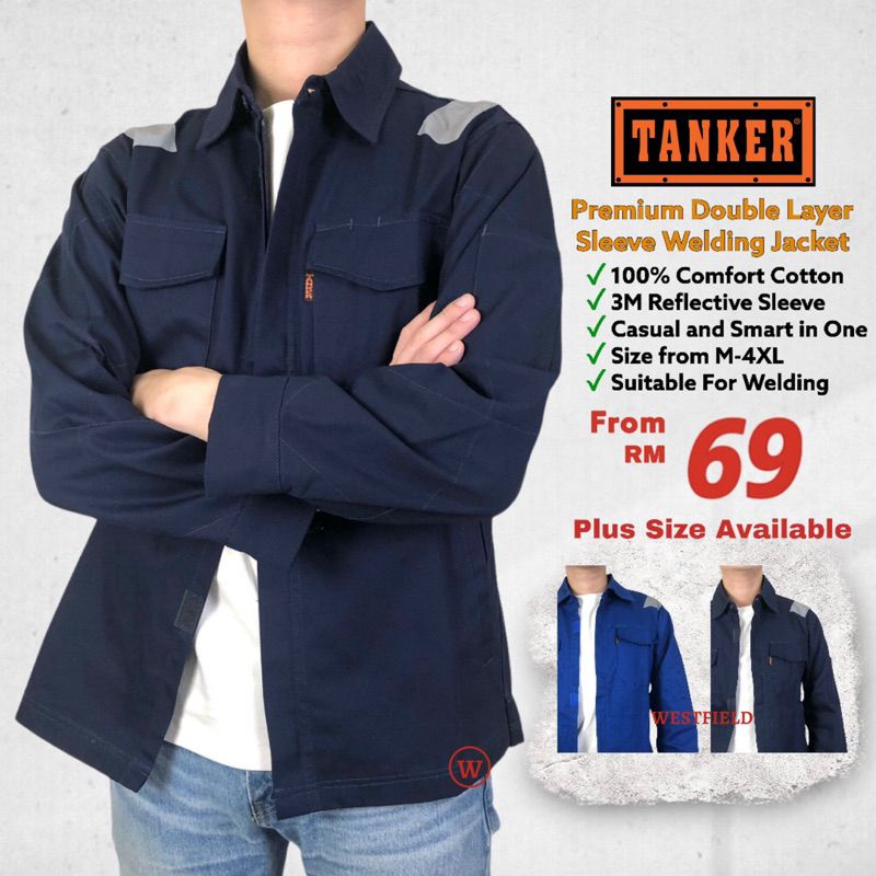 🔥New Arrivals🔥 Tanker Men’s Premium Double Layer Sleeve Welding Work ...