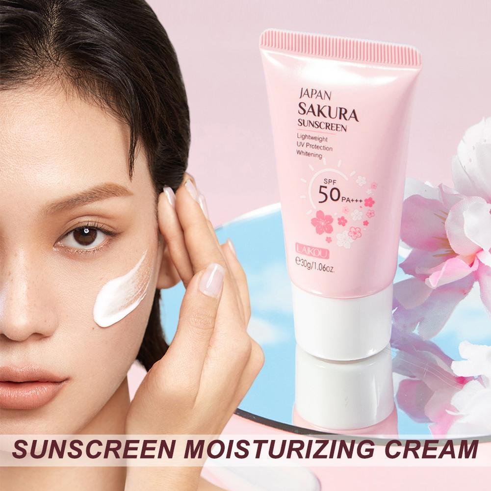 Sakura Sunscreen SPF 50 PA+++ Uv Protection Moisturizing Isolation Cream Sunscreen Whitening ...
