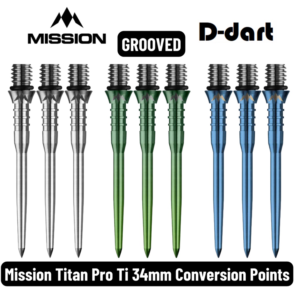 MISSION CONVERSION POINT - 26/30/34MM Grooved Mission Titan Pro Titanium Points 3pcs/Pack (2BA ...