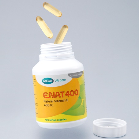 Mega Enat 400 Natural Vit E 400 IU ( 100 Softgel Capsules ) | Shopee ...