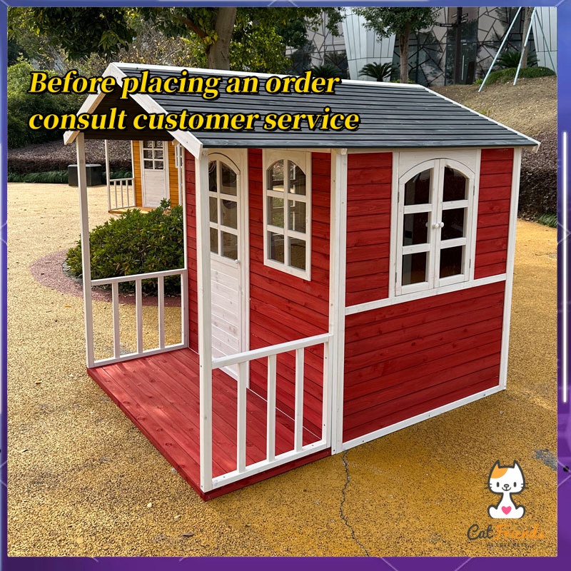 Outdoor large wooden house playhouse fir toy house house rainproof ...