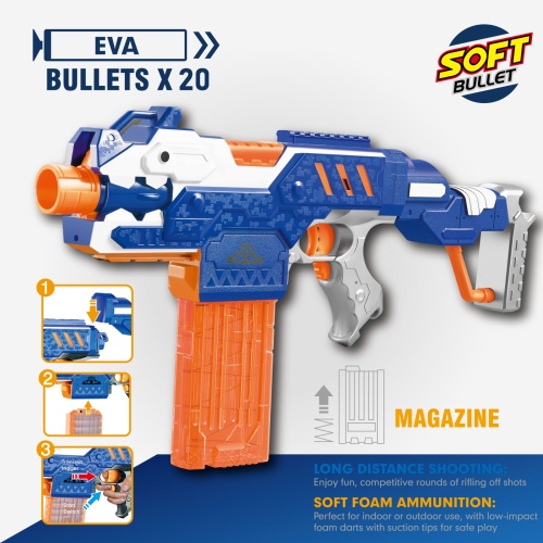 Boys electric burst soft bullet toy gun launcher sponge suction plate ...