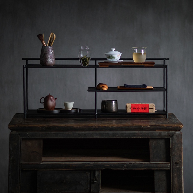 Iron Art Tea Shed Bogu Rack Tea Set Storage Handmade Music Iron Tea ...
