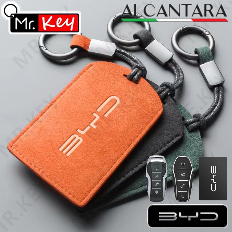 【Mr.Key】Alcantara Car NFC Card Key Case Cover Remote Fob Holder For BYD ...