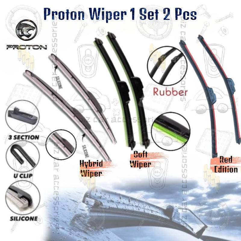 PROTON WIPER 1 set SEPASANG Car Wiper Soft Rubber Wipers Blade for proton cars wira waja gen2 ...